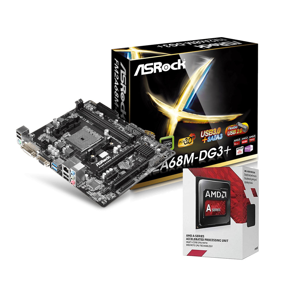 ASRock FM2A68M-DG3+ Bundle with AMD A6-7480 Socket FM2+ Processors ...