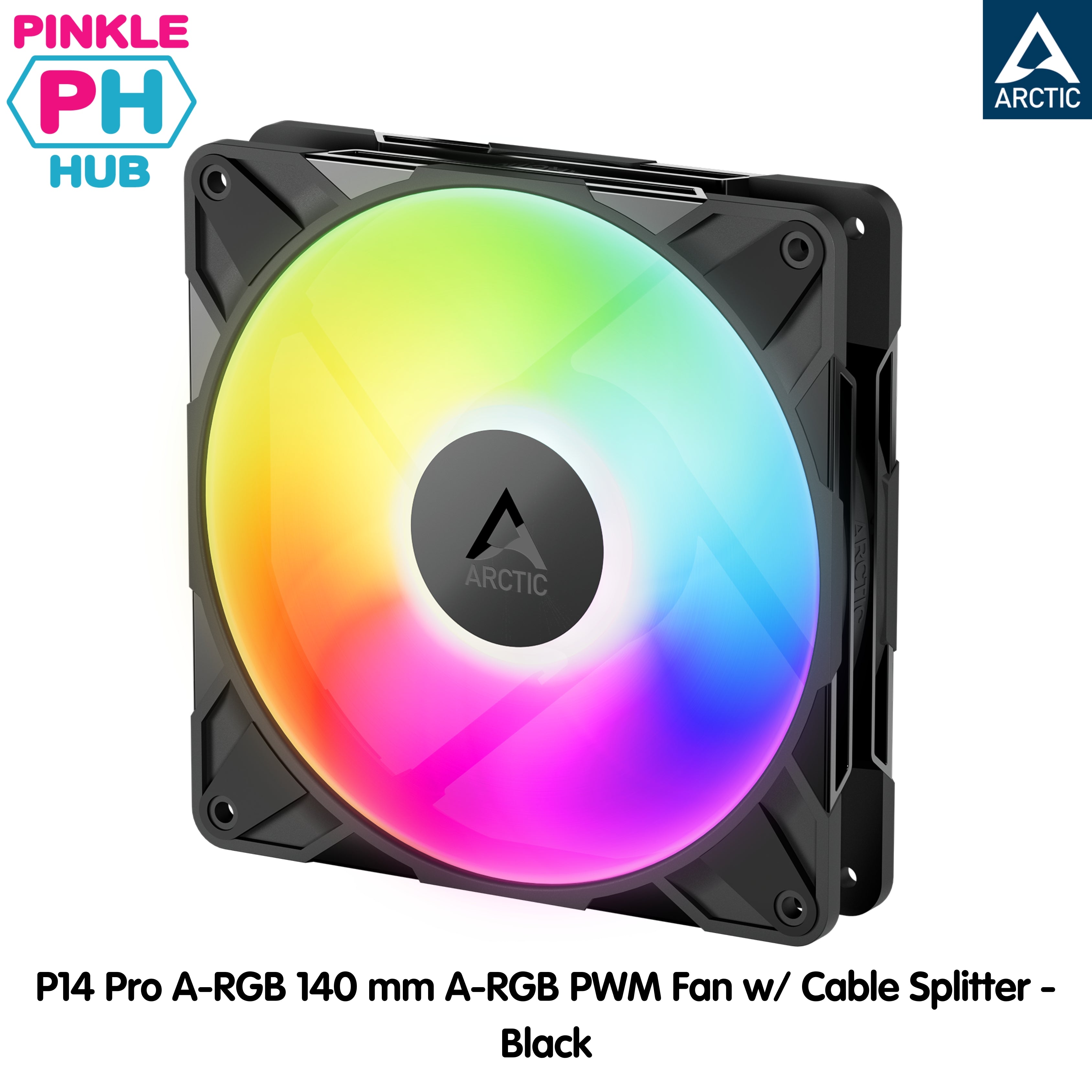 ARCTIC P14 Pro A-RGB 140 mm A-RGB PWM Fan w/ Cable Splitter - Black ...